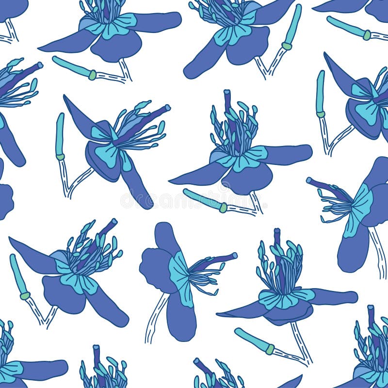 Blue Summer Style Fabric Pattern Stock Vector - Illustration of deco ...