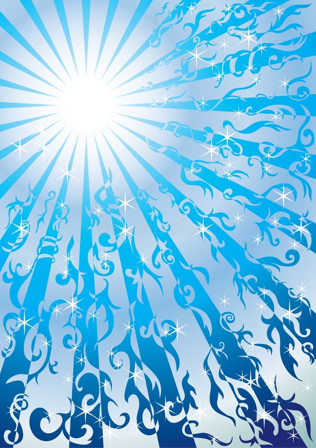 Blue sun stock vector. Illustration of beam, star, shiny - 15357903