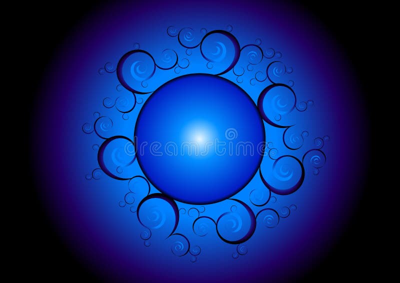 Blue Sun Abstract Background Stock Illustration - Illustration of ...