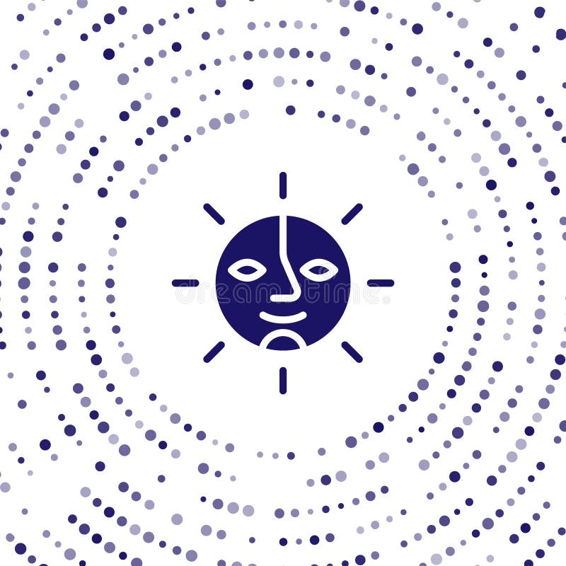 Blue Sun Icon Isolated on White Background. Abstract Circle Random Dots ...
