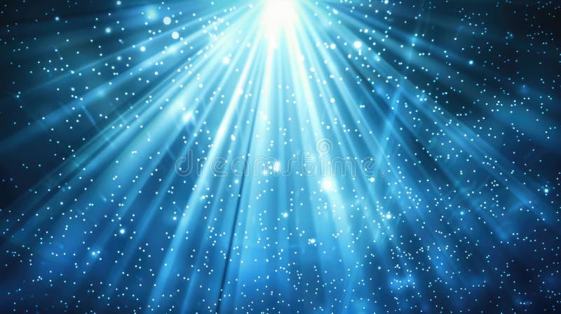 Blue Sun Rays Underwater. Abstract Ocean Background for Design and ...