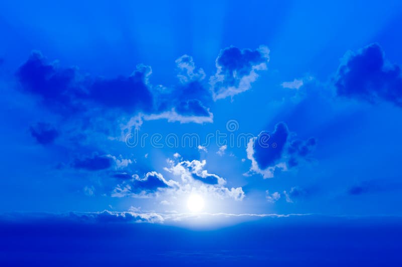 Blue sun rising stock image. Image of high, magical, cloud - 20612889
