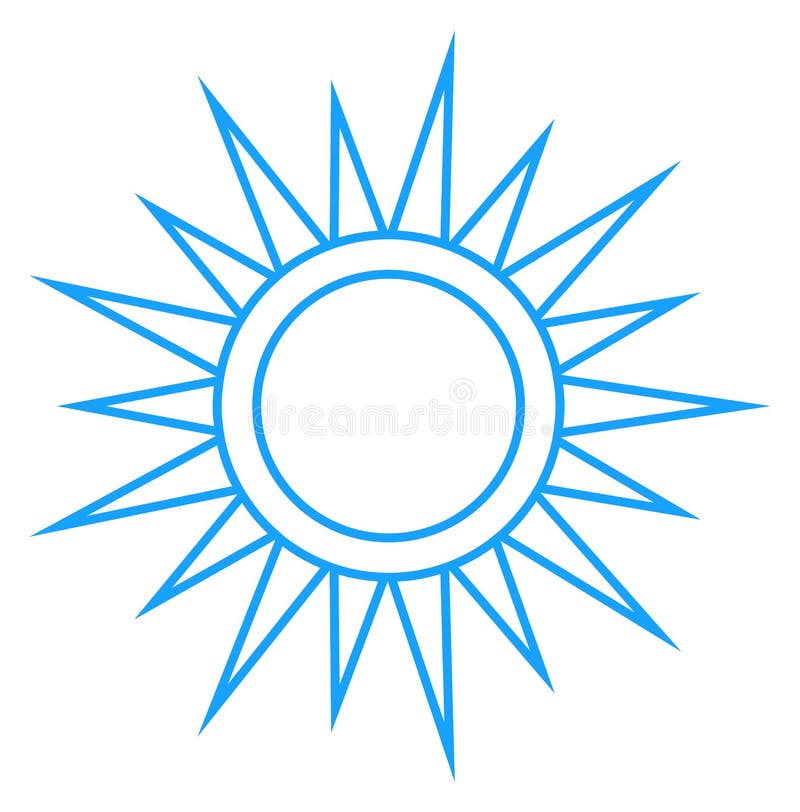 Blue Sun Symbol. Stylized Rays Star Icon Stock Vector - Illustration of ...