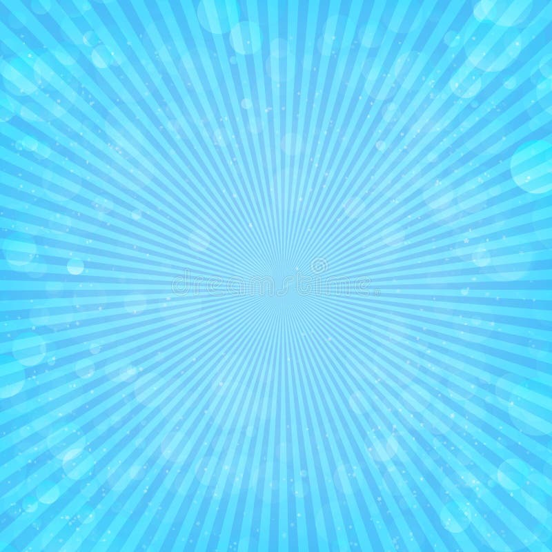 Blue Sunburst Ray Beam with Bokeh Stock Vector - Illustration of ...