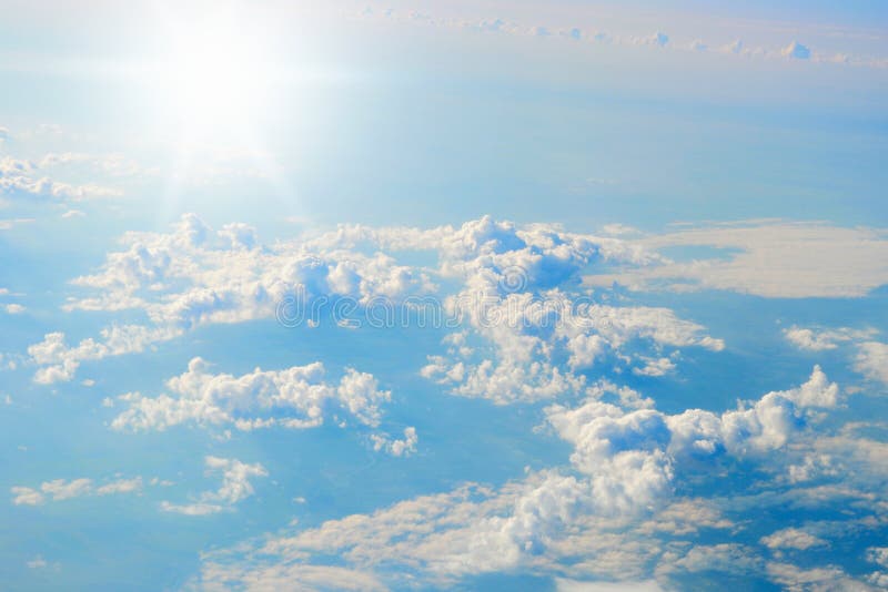 Blue sunny sky with clouds stock photo. Image of beautiful - 33292026