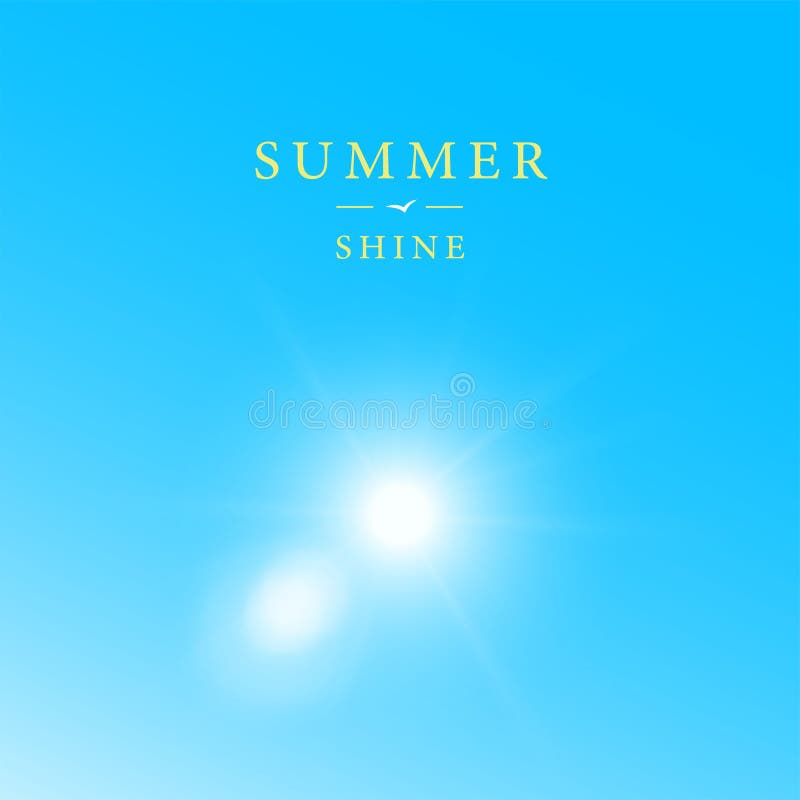 Blue Sunny Sky with Glow and Text Message Stock Vector - Illustration ...