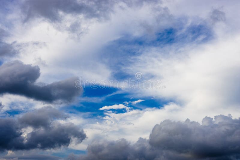 Blue Sunny Sky with Heavy Clouds Stock Image - Image of daylight ...
