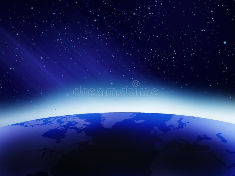 Blue sunrise stock illustration. Illustration of space - 754838