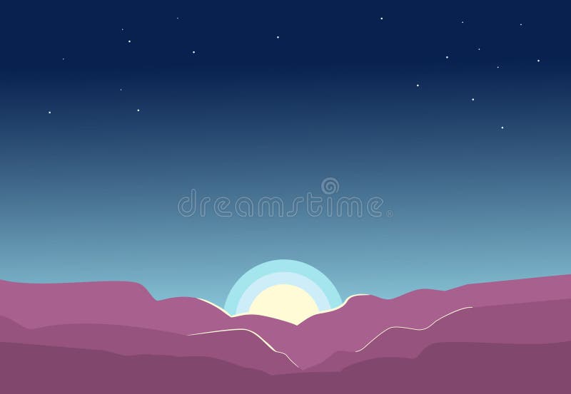 Blue Sunrise stock vector. Illustration of landscape - 84135277