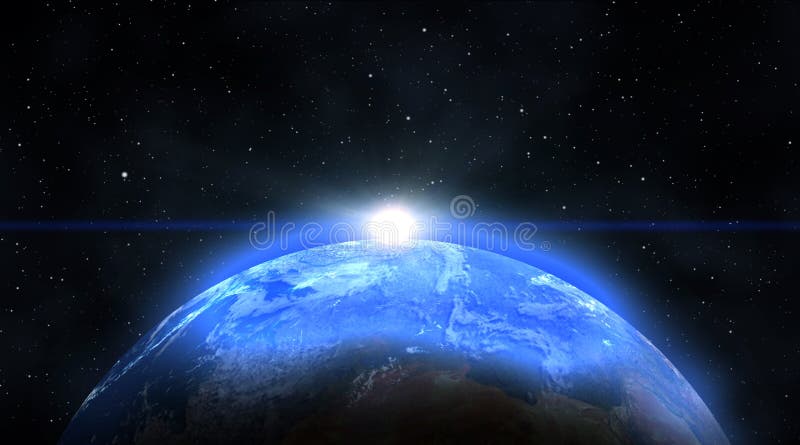 Blue Globe Earth Background, Blue Sunrise, View of Earth from Space ...