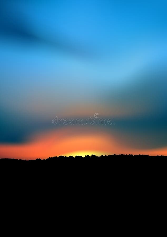 Blue Sunset stock vector. Illustration of countryside - 37734664