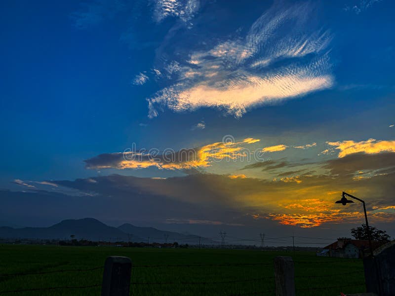 Blue Sunset stock image. Image of nature, cloud, sunset - 225230633