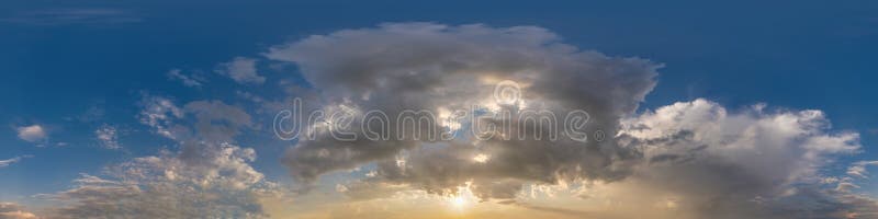 Blue Sunset Sky with Clouds As Seamless Hdri 360 Panorama View with ...