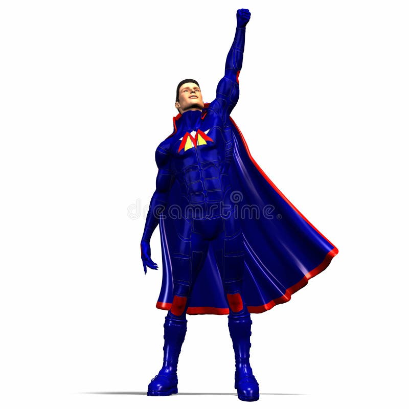 Blue super hero #1 stock illustration. Illustration of indestructible ...