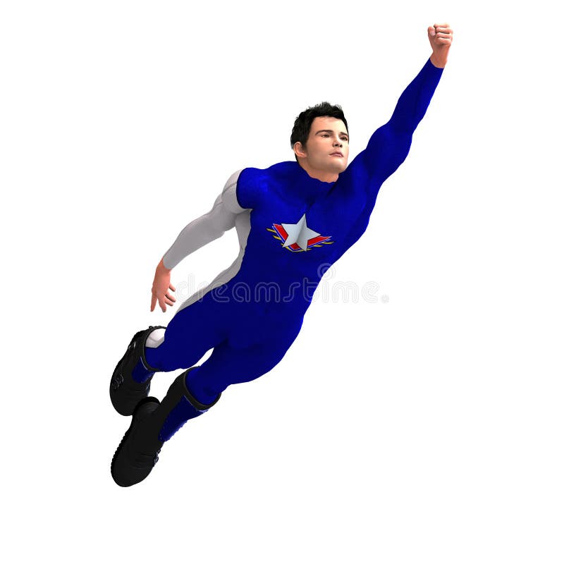 Blue super hero #1 stock illustration. Illustration of indestructible ...