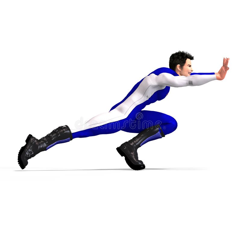 Blue super hero #1 stock illustration. Illustration of indestructible ...