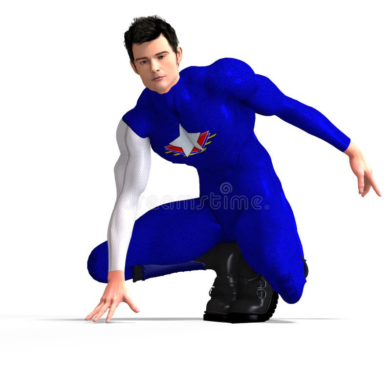 Blue super hero #1 stock illustration. Illustration of indestructible ...