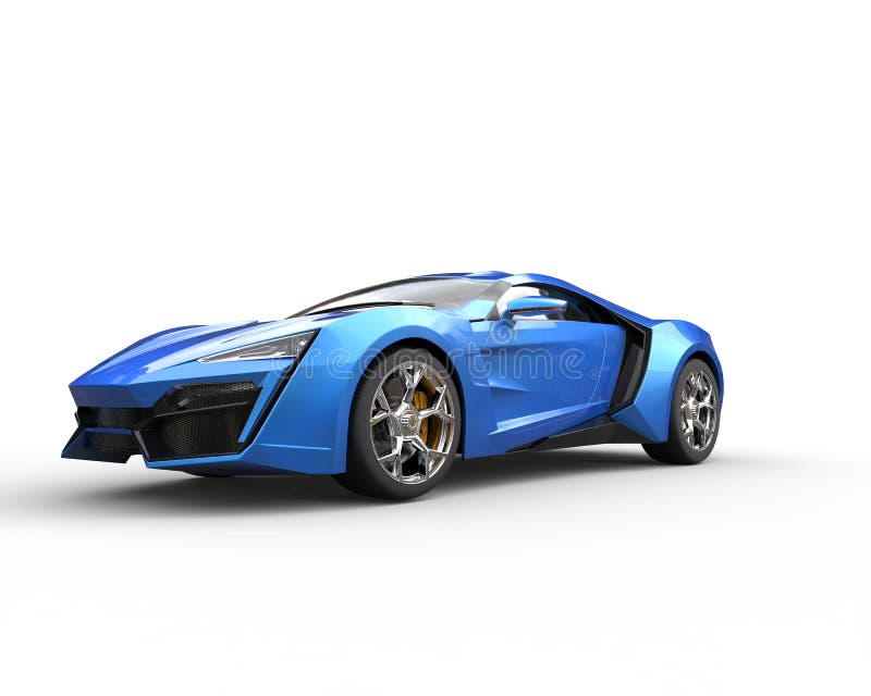 Blue Supercar - Side View stock image. Image of seat - 59009071
