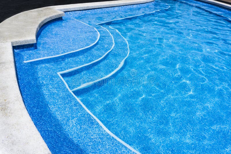 Blue Surface Water in the Pool. Edge the Pool. Stock Photo - Image of ...