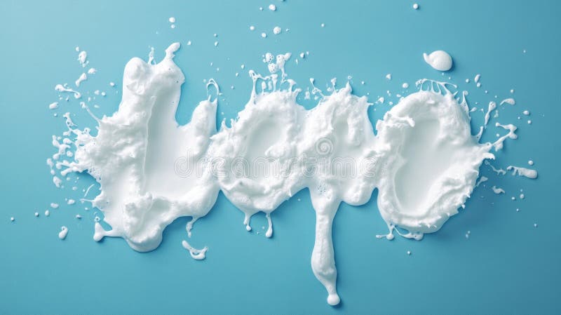 A Blue Surface with a White Milk Splatter, Great for Backgrounds or ...