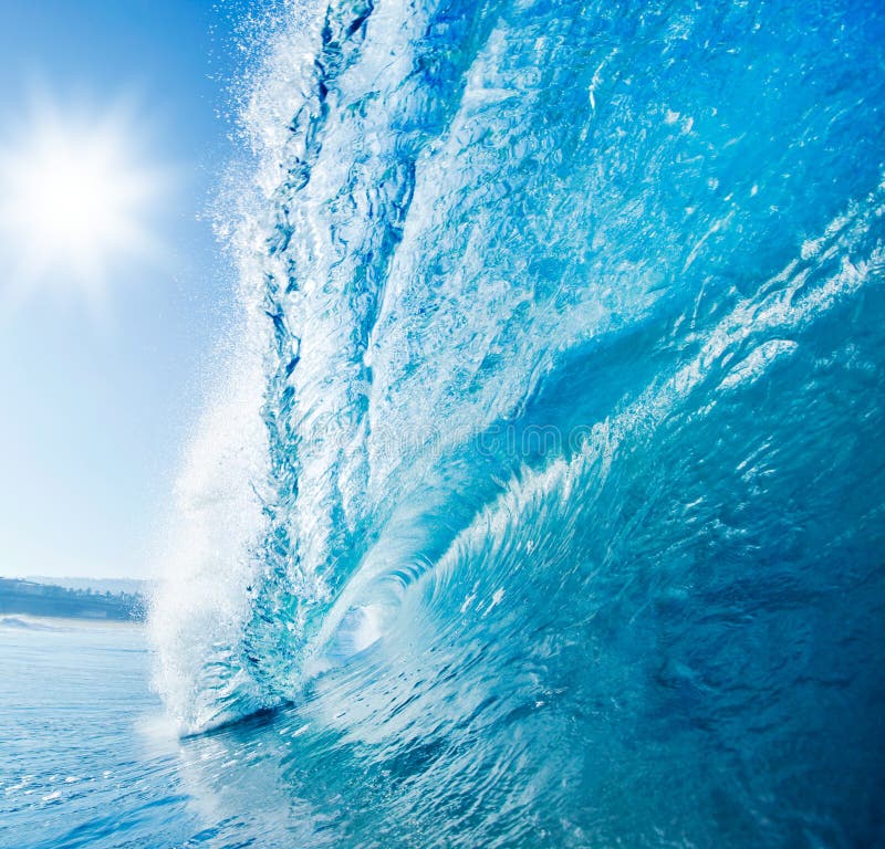Blue Surfing Wave stock photo. Image of northshore, landscape - 12070588