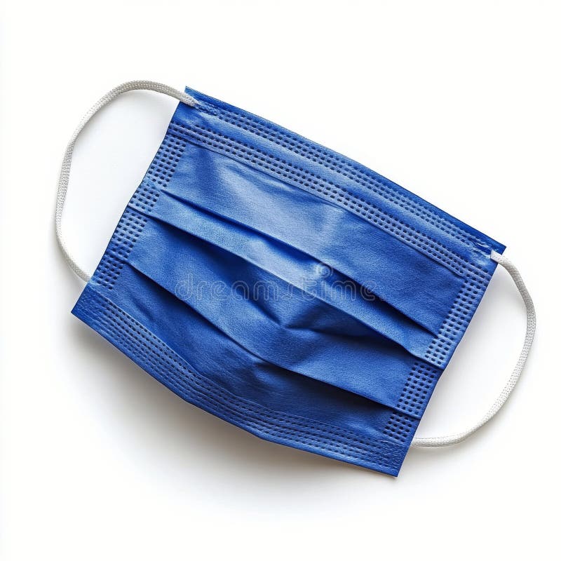 Surgical Mask Laying Flat on a White Background Showcasing Its ...