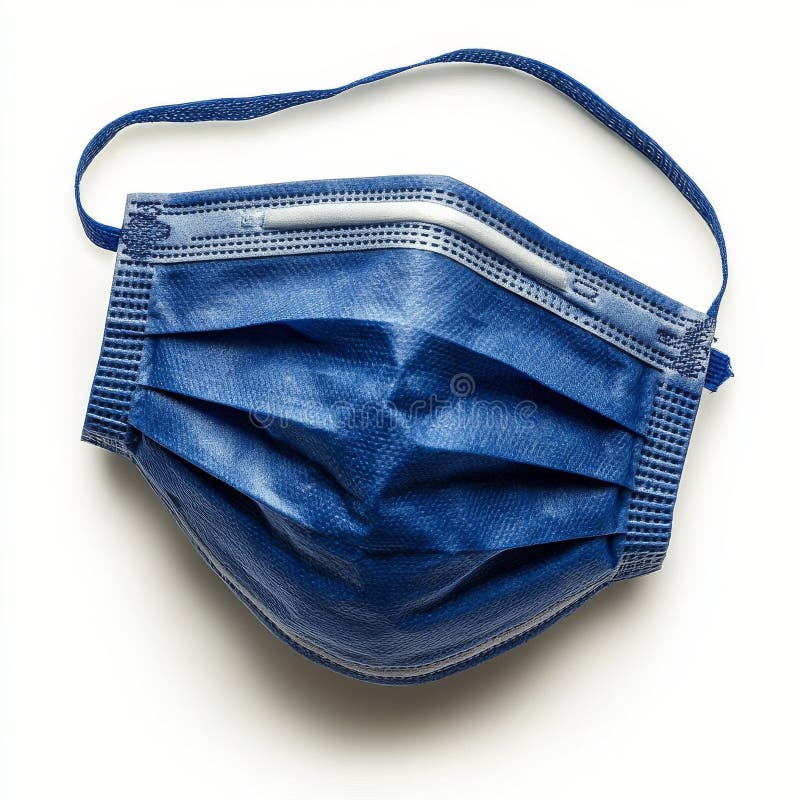 Surgical Mask Laying Flat on a White Background Showcasing Its ...