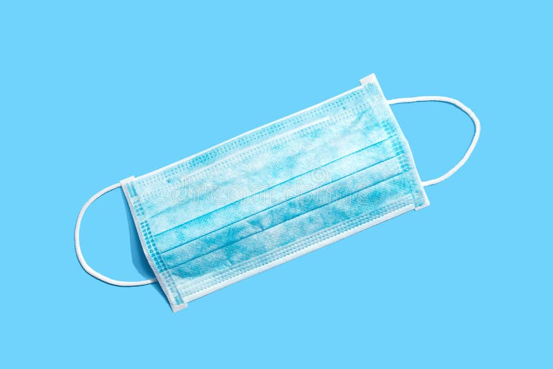 Blue surgical mask stock photo. Image of design, overhead - 196729226