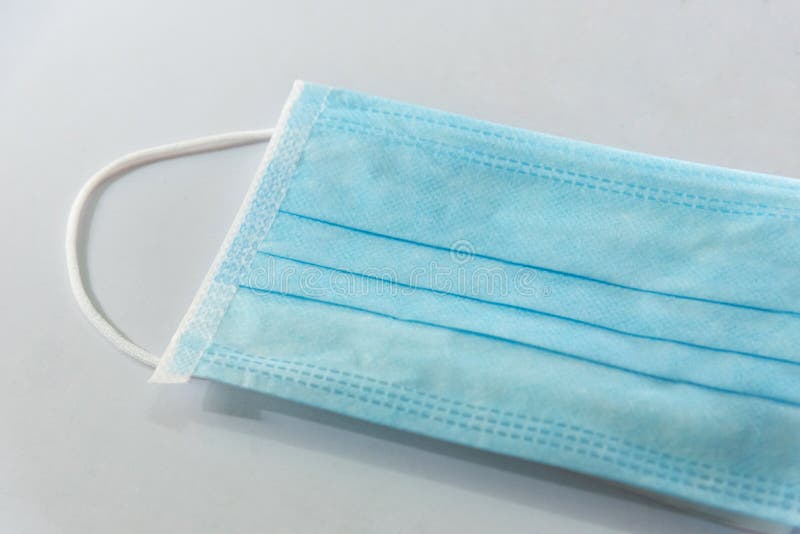 Blue Surgical Mask for Respiratory Protection Stock Photo - Image of ...