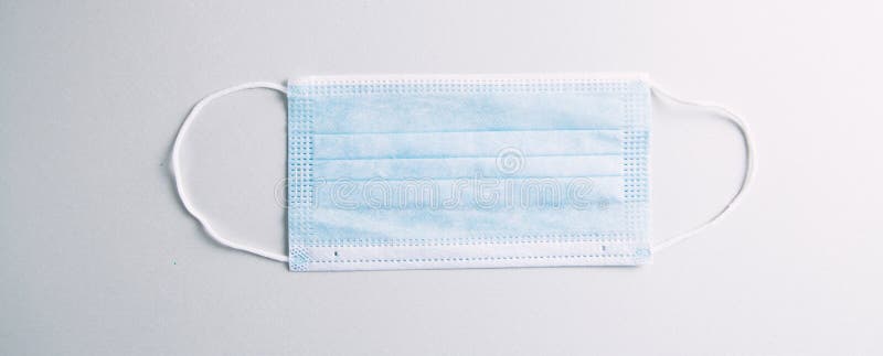 Blue Surgical Masks Overhead View Stock Photo - Image of infection ...