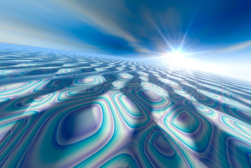 Blue Surreal Horizon stock illustration. Illustration of harmony - 11892401