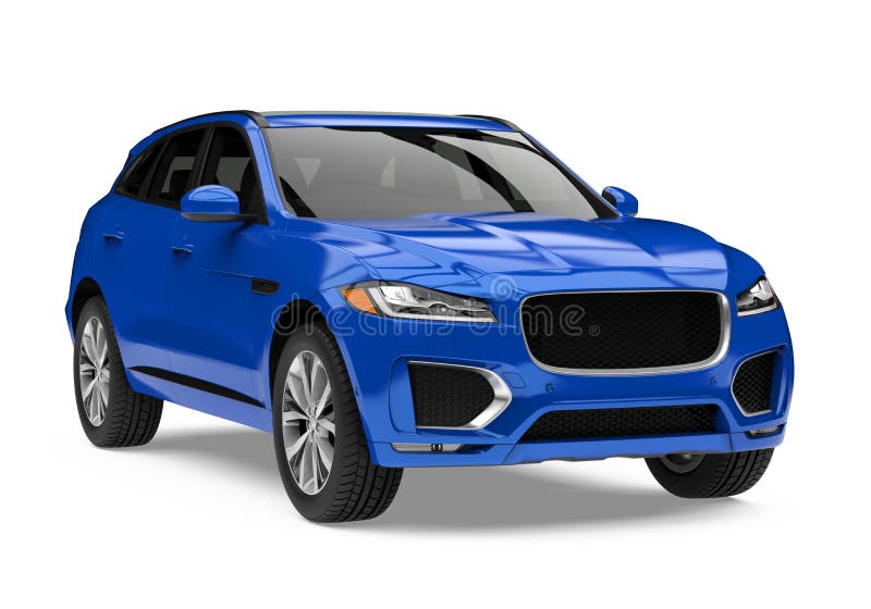 Blue SUV Car Isolated stock illustration. Illustration of luxury ...