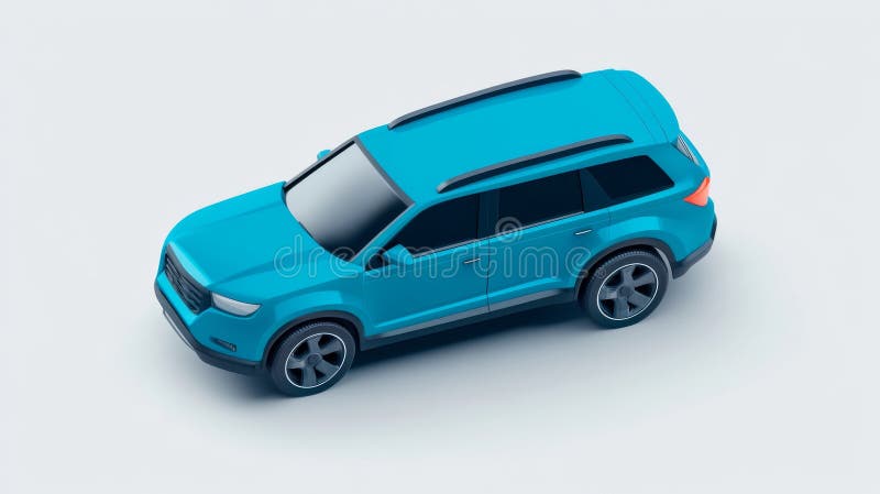A Blue SUV is Depicted in 3D on a White Background As a Transport Icon ...