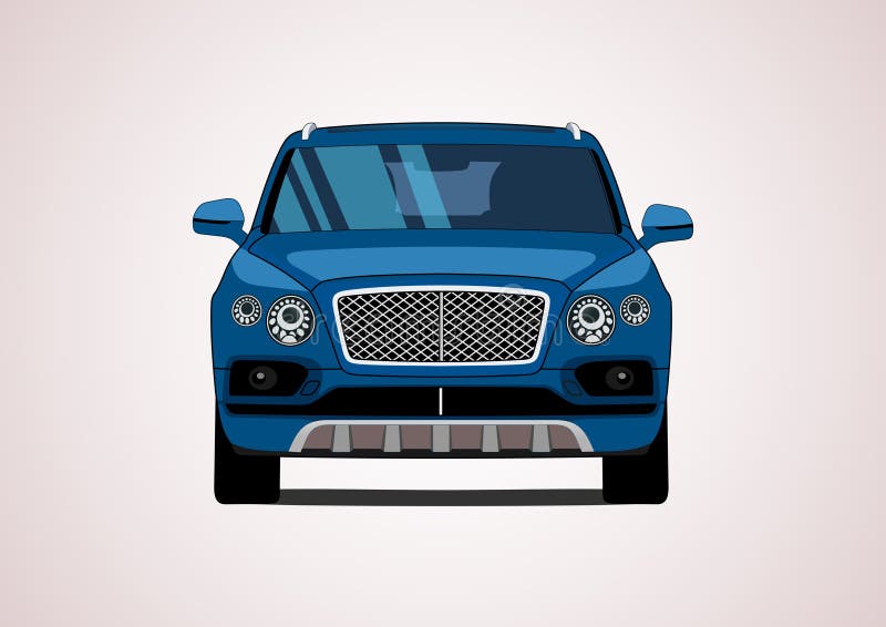 Blue SUV, front view. stock vector. Illustration of english - 217020324