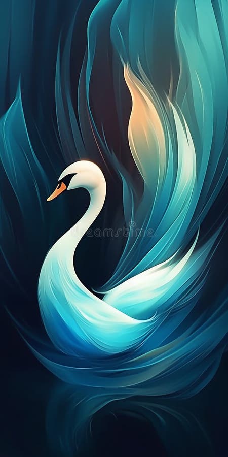 Blue Swan with Sweeping Curves and Elegant Lines: Minimalism, Dynamic ...