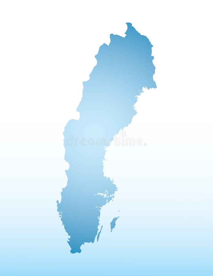Blue Map of Sweden. stock illustration. Illustration of plant - 246717640