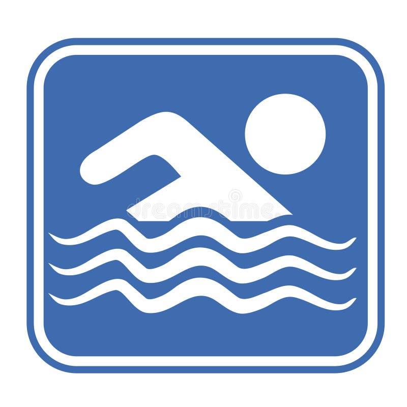 Blue swimming emblem stock vector. Illustration of blue - 25409638