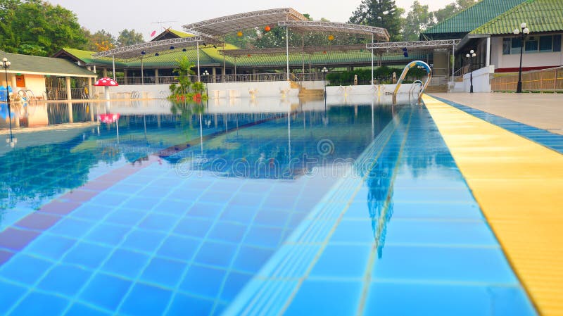 Blue swimming pool stock image. Image of idyllic, tranquil - 50822429