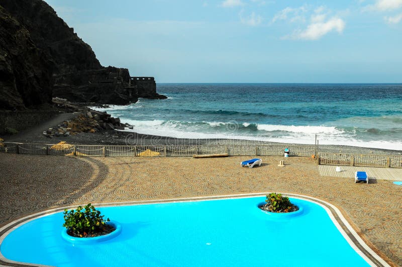 Blue Swimming Pool stock photo. Image of beach, pool - 45554050