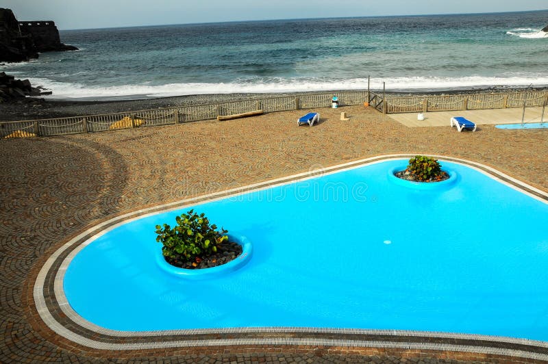 Blue Swimming Pool stock image. Image of atlantic, beach - 45713637