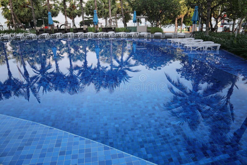 Blue Swimming Pool of Resort in a Daytime. Stock Photo - Image of ...