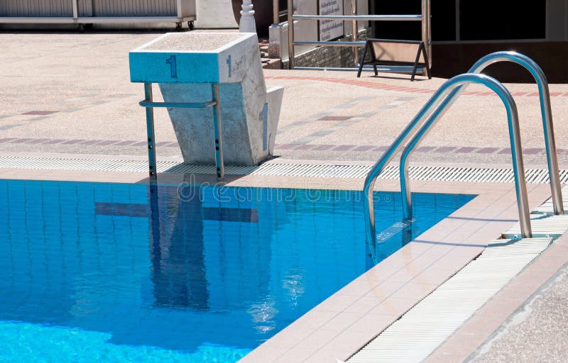 Blue Swimming Pool and Starting Places at Hotel Stock Photo - Image of ...