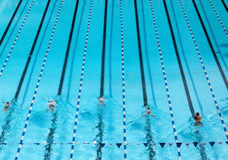 Blue Swimming Pool with Swimmer. Editorial Photography - Image of blue ...