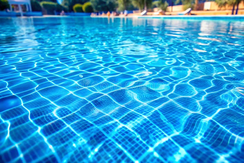 Blue Swimming Pool Water Surface with Ripples for Summer Background ...