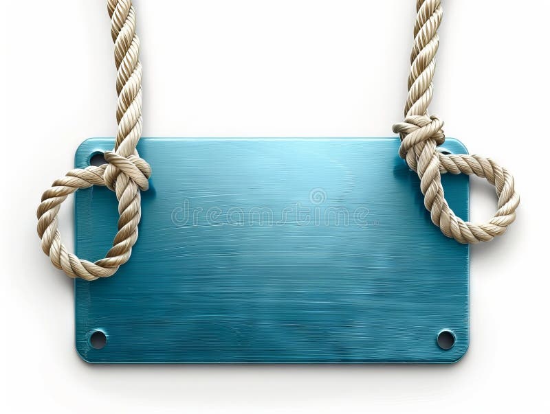 A Blue Swing with Rope and a Sign Stock Illustration - Illustration of ...