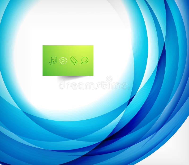 Blue Swirl Wave Abstract Design Template Stock Vector - Illustration of ...