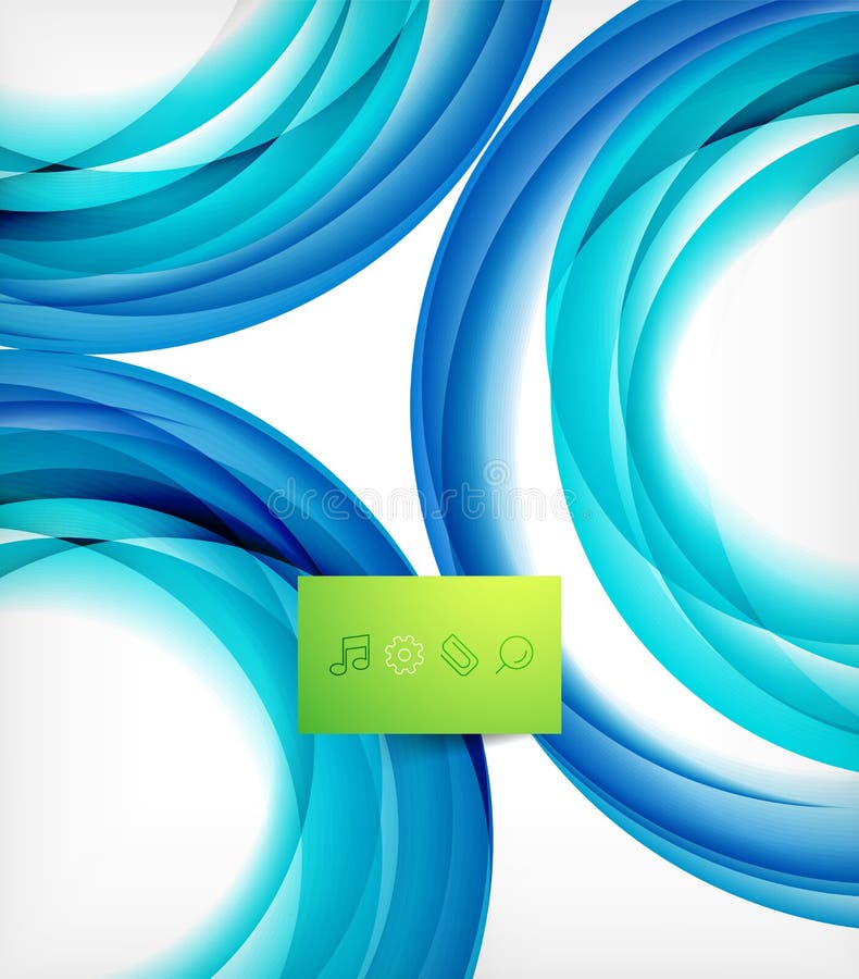 Blue Swirl Wave Abstract Design Template Stock Vector - Illustration of ...