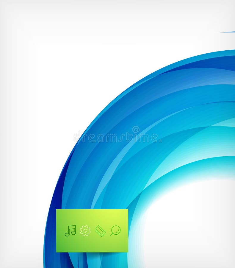 Blue Swirl Wave Abstract Design Template Stock Vector - Illustration of ...