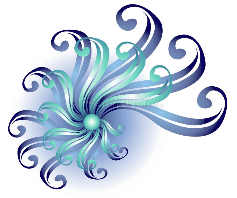 Blue Swirling Ribbon Design Stock Illustration - Illustration of ...