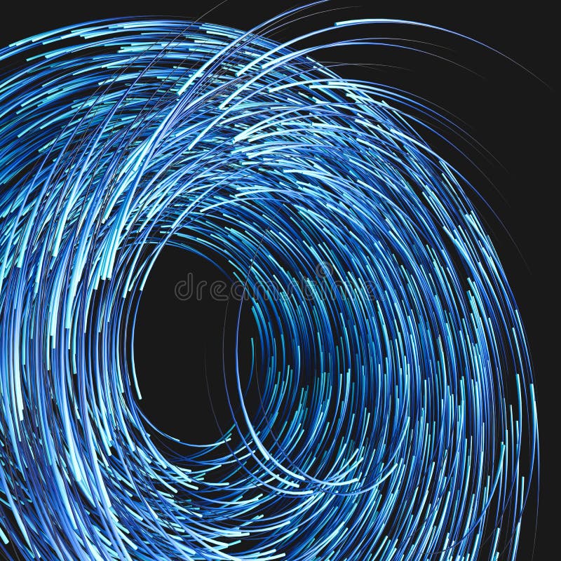Blue Swirling Swirls with Gradient Lines, 3d Rendering Stock ...